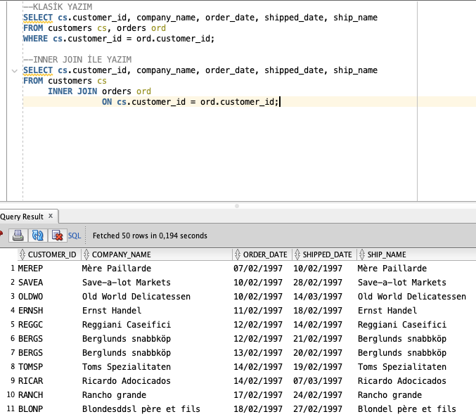 Oracle SQL’de INNER JOIN ve OUTER JOIN | by Muhammed Sefa Taş | Sep ...