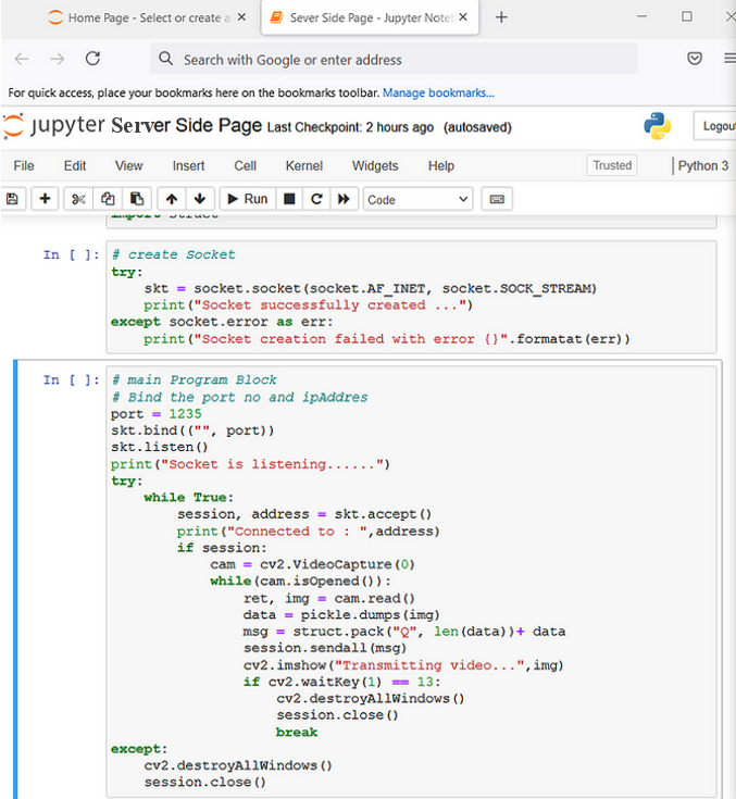Live Streaming Video Chat App Without Voice Using Cv2 Module Of Python By Nelissa Fernandes