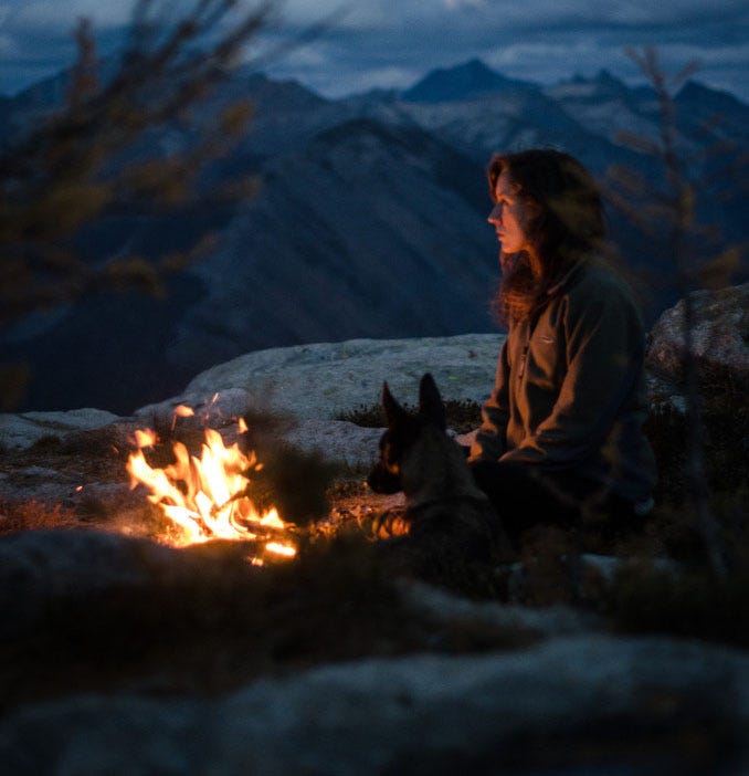 Sitting beside the fire. I can see the obscure light of dawn… | by ...