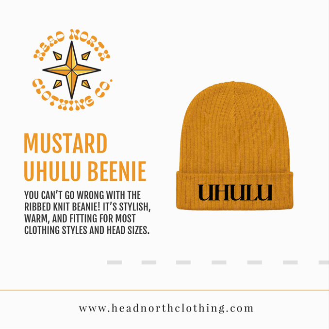 Mustard UHULU Beenie - Head North Clothing Company - Medium