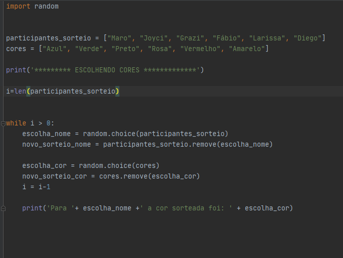 Sorteio de Nomes e Cores — Listas diferentes com Python | by Joyci ...