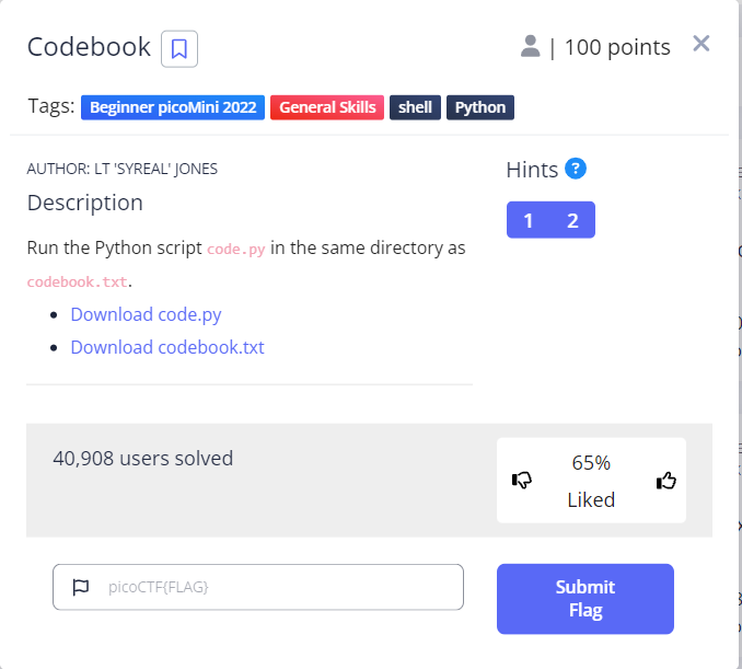 Codebook PicoCTF Write up - Bernard Hackwell - Medium
