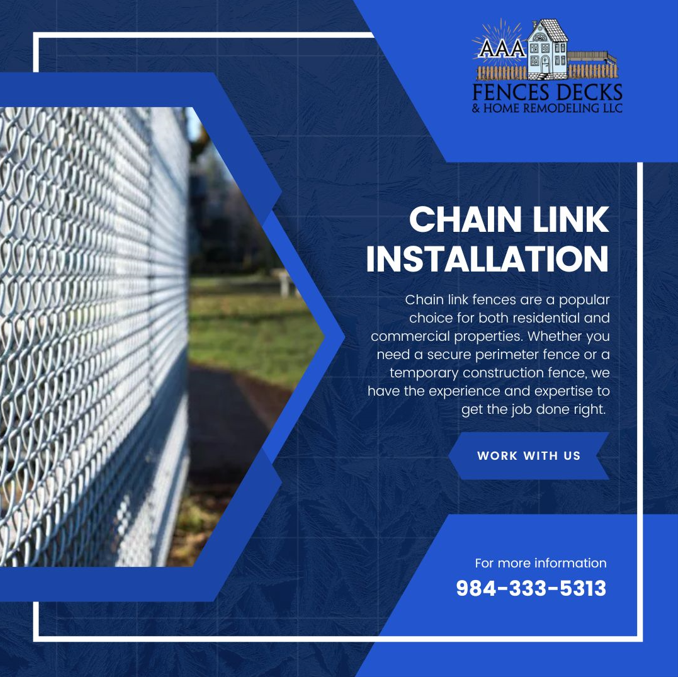 Chain Link Fence Installations - AAA Fences Decks - Medium