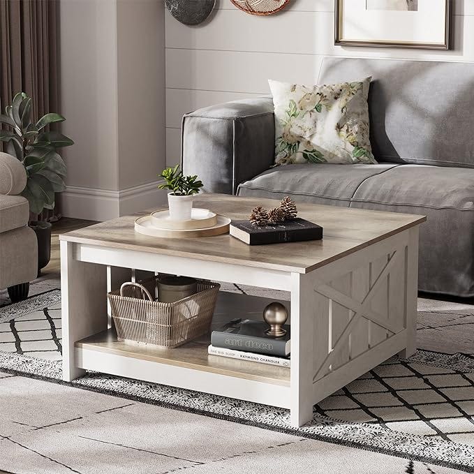 Transform Your Living Room with the YITAHOME Farmhouse Coffee Table ...