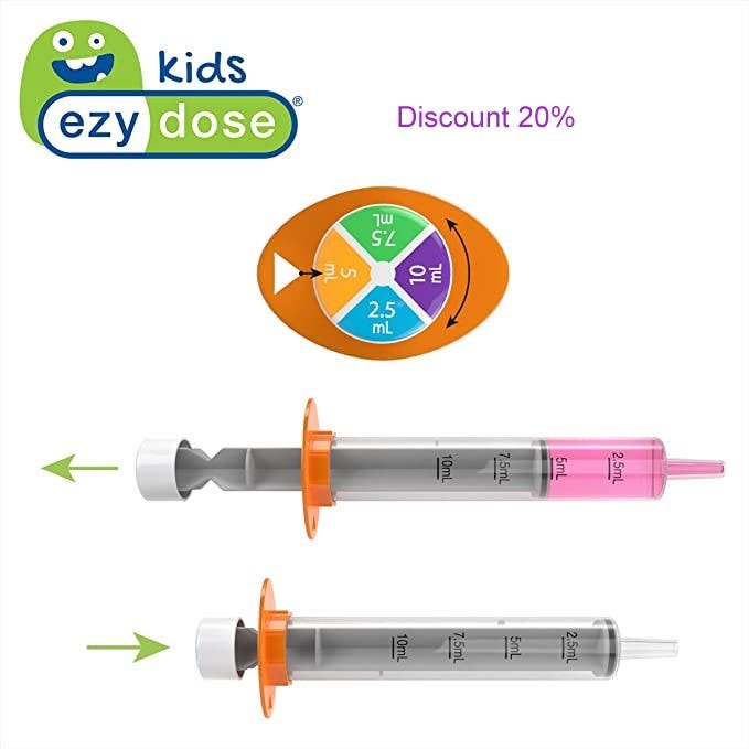 Ezy Dose Kids Baby Oral Syringe & Dispenser, True Easy Design for ...
