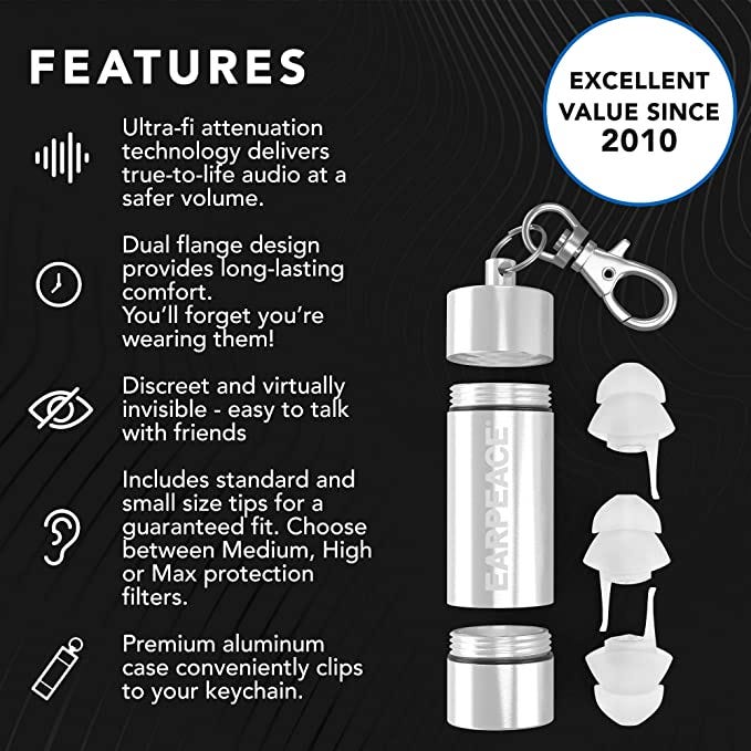 Best High Fidelity Hearing Protection Earplugs - Earpeacemusicpro - Medium