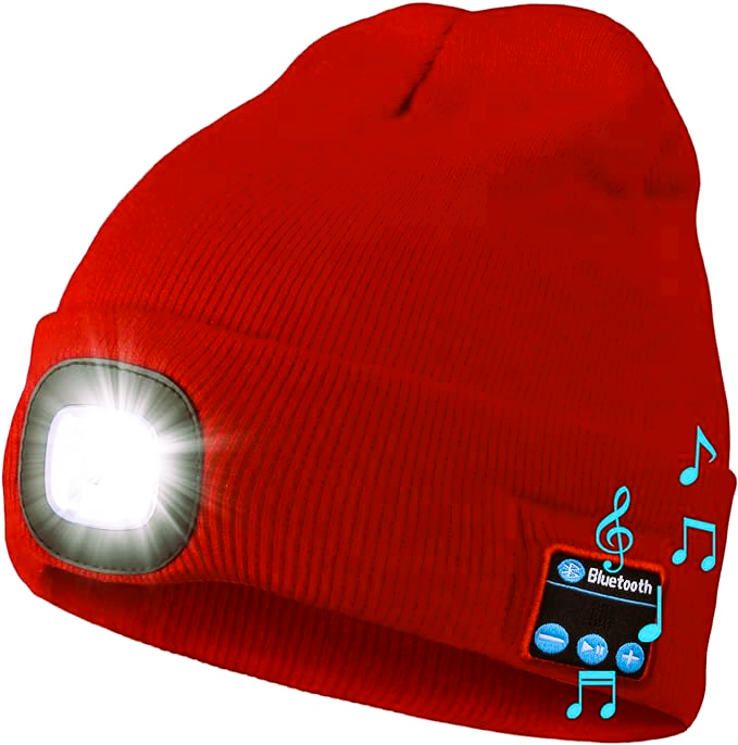 Winter Knitted Night Lighted Music Beanie, Unisex USB Rechargeable LED ...