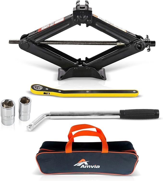 Car Jack Kit | Scissor Jack for Car 3 Ton (6,600 lbs) - Tire Jack Tool ...