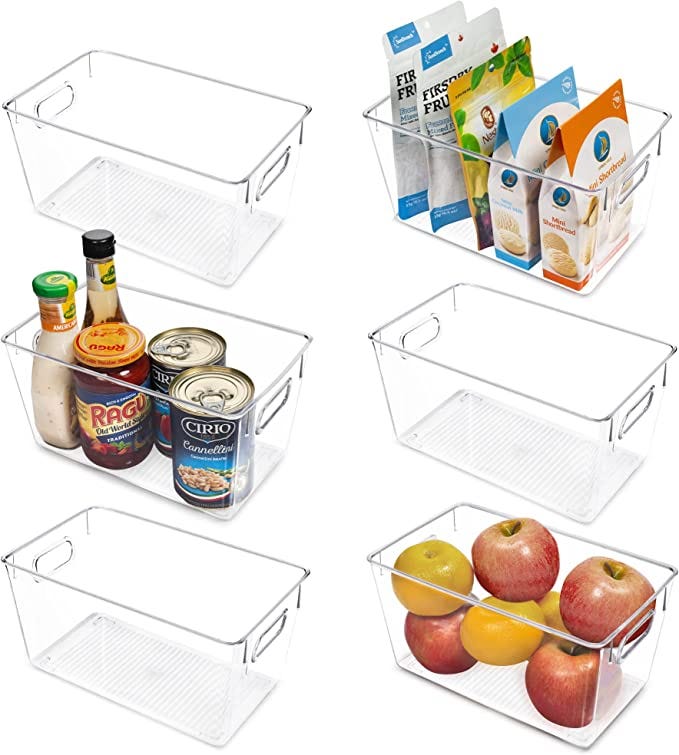 HOOJO Refrigerator Organizer Bins — 8pcs Clear Plastic Bins For Fridge ...