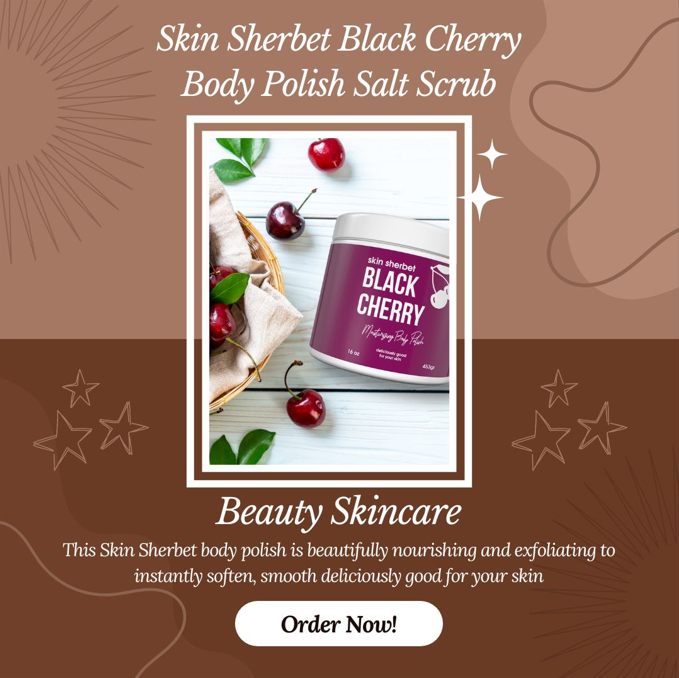 Skin Sherbet Black Cherry Body Polish Salt Scrub - Midwest Sea Salt ...