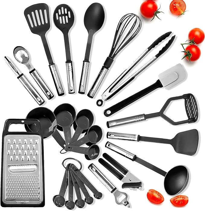 Kitchen Utensils Set - 24 PCS Nylon Cooking Utensils Set, Kitchen ...