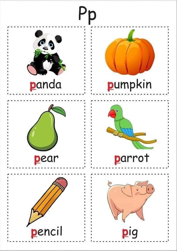 Easy words that start with p for kids | Kids Learning ideas | by kids ...