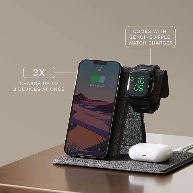 Case-Mate — Fuel — Foldable 3-in-1 Wireless Charging Station w/Adapter ...