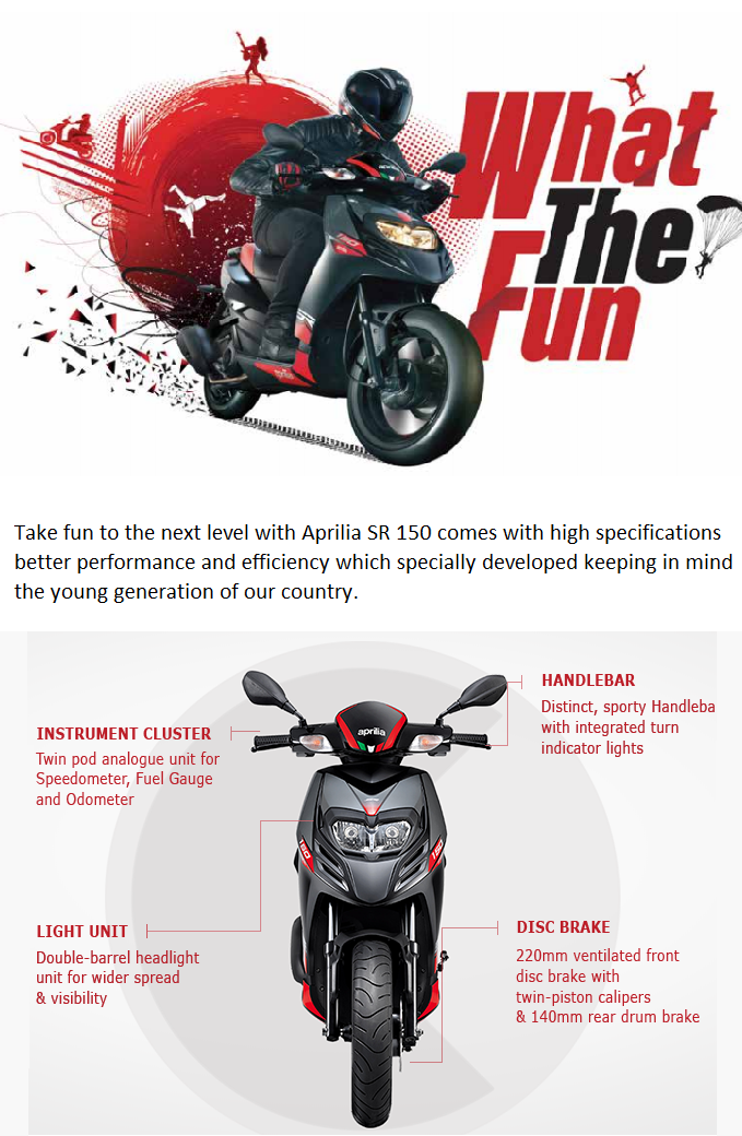 Aprilia SR 150 Specifications. Take fun to the next level with Aprilia… | by Scooty Bike | Medium