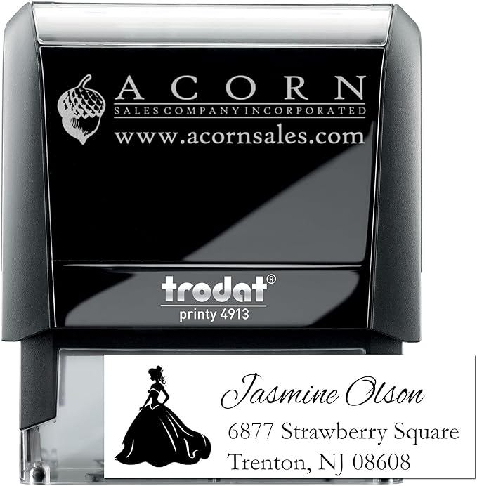 Custom New Home Address Stamp — Self-Inking Princess Stamp - Acorn ...