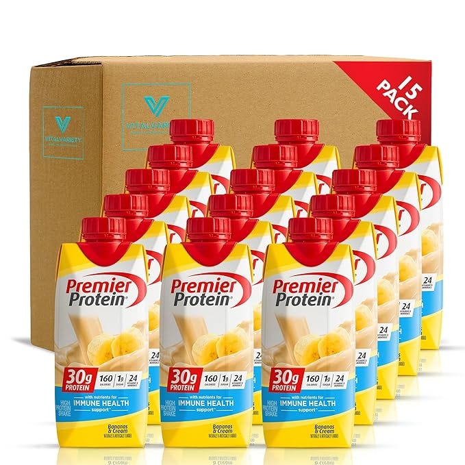 High Protein Shakes Variety Sampler Pack Bananas and Cream 11 Fl. Oz ...