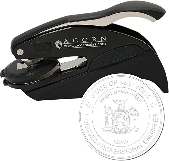 New York Professional Engineering Embossed Seal - Acorn Sales - Medium