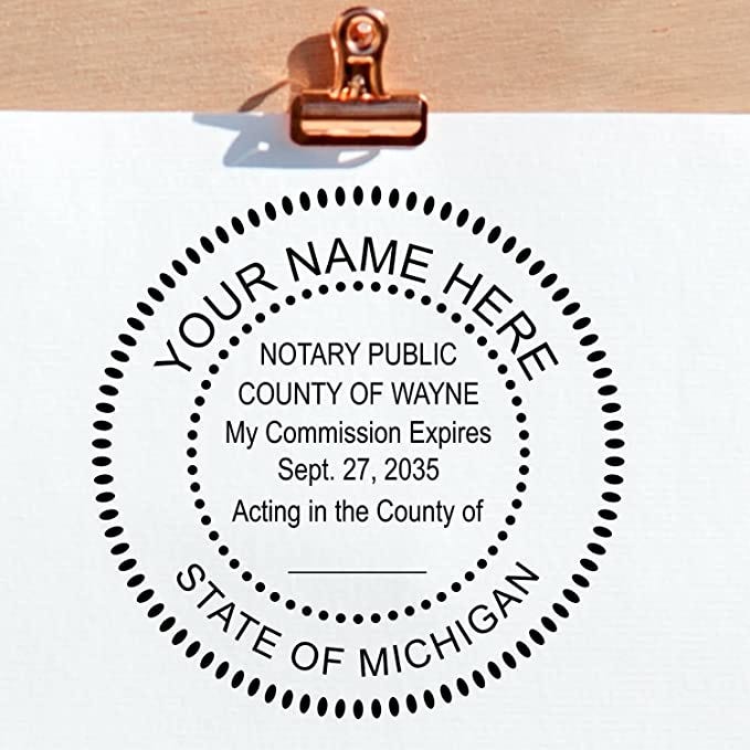 Notary Stamp for Michigan - Acorn Sales - Medium