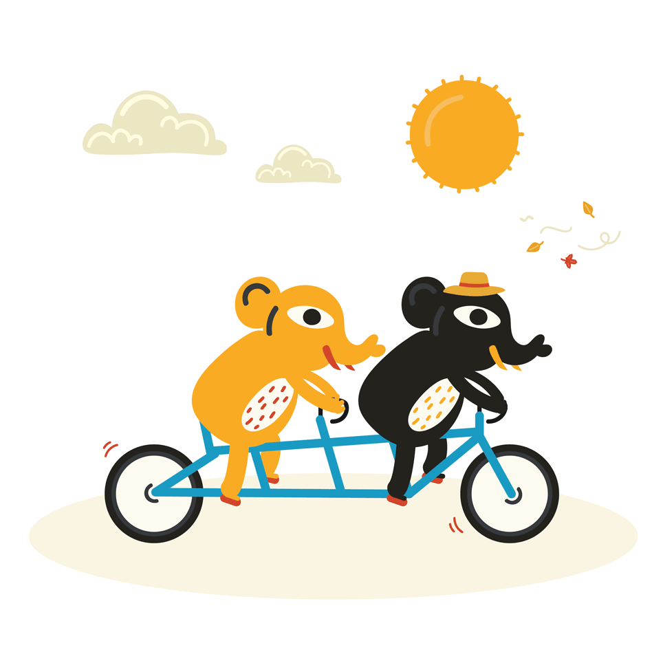 Bike Friends With A Cartoon