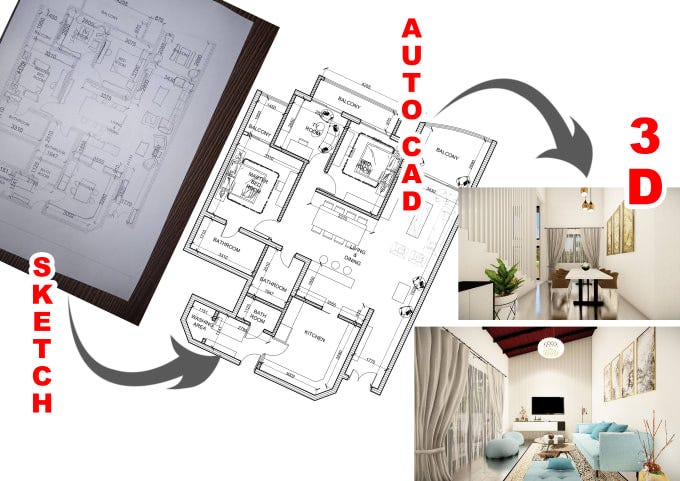 Hot Review! I will create professional 2d cad drawing from a basic hand ...