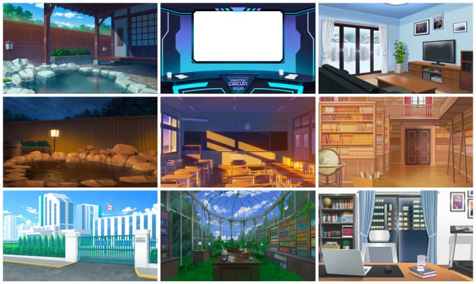 Top 5! I will draw anime background for visual novel, vtuber or game ...