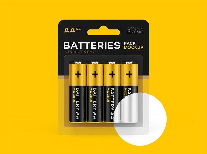 330+ Free Download Review Of Pack Matt Battery 9V Mockup — Front View ...