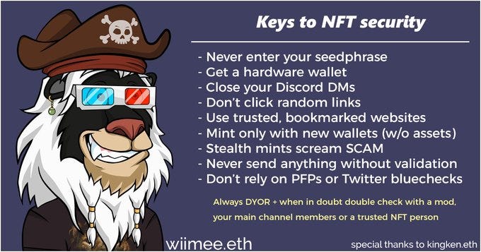 Keys to NFT security. Hey there! While the graphic is a… | by WiiMee.eth | Medium
