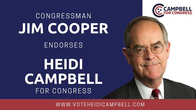 Congressman Jim Cooper endorses Sen. Heidi Campbell for Congress | by ...