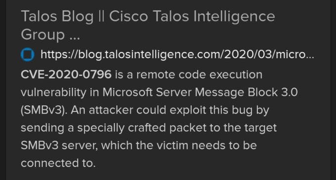 CVE-2020–0796. Summary | by Jorge Orchilles | Medium