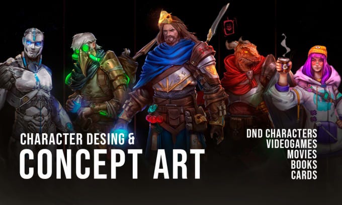 Big Deals! I will paint character concept art and illustrations for you ...
