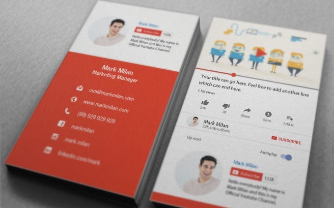 Big Deals! I will design youtube style business card for $15 | by ...