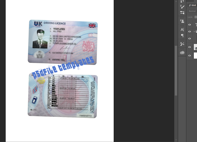 UK driving licence full psd template edited 2024 | by psdfile templates ...