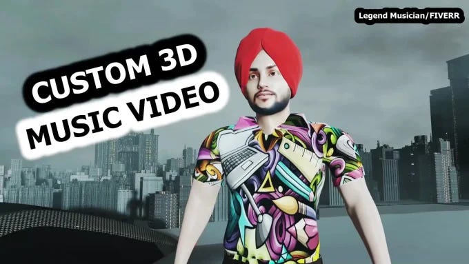 I will create 3d animated music video with realistic characters | by ...