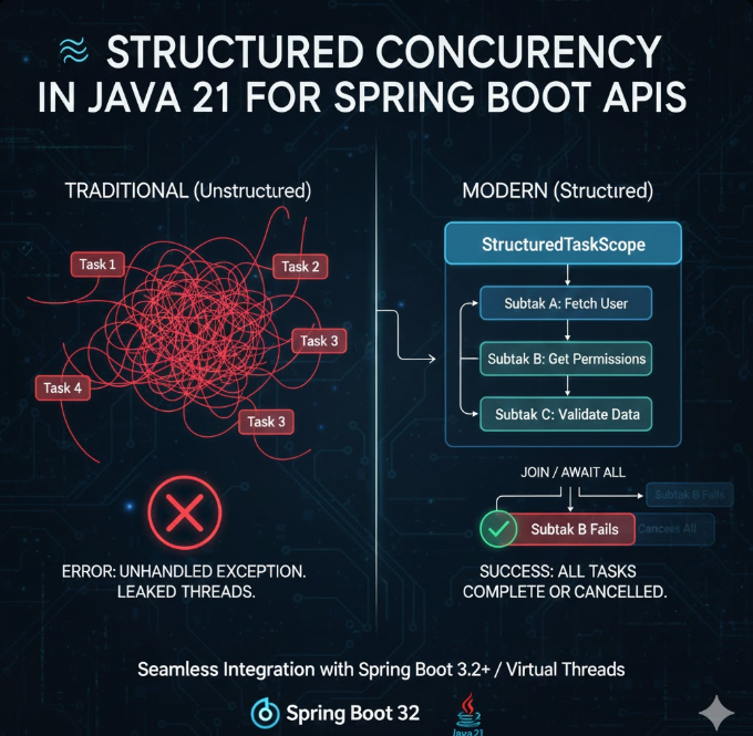 🧵 Structured Concurrency in Java 21 for Spring Boot APIs | by dolly | Dec, 2025 | System Weakness