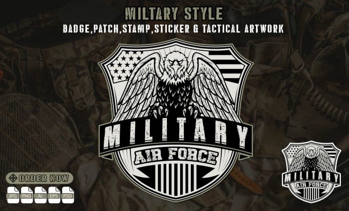 I will design vintage, patch, military tactical, and badge logo | by ...