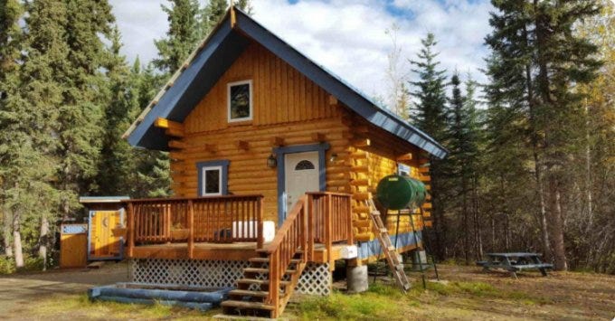 Cozy Log Cabin In Alaska - Karen Rust - Medium