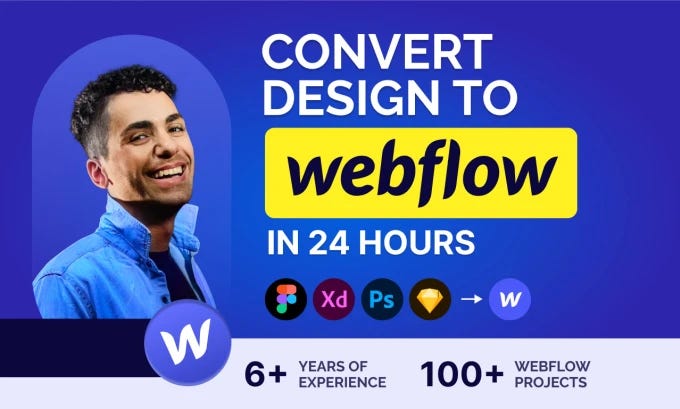 I will convert figma to webflow , xd to webflow website in 24 hours ...