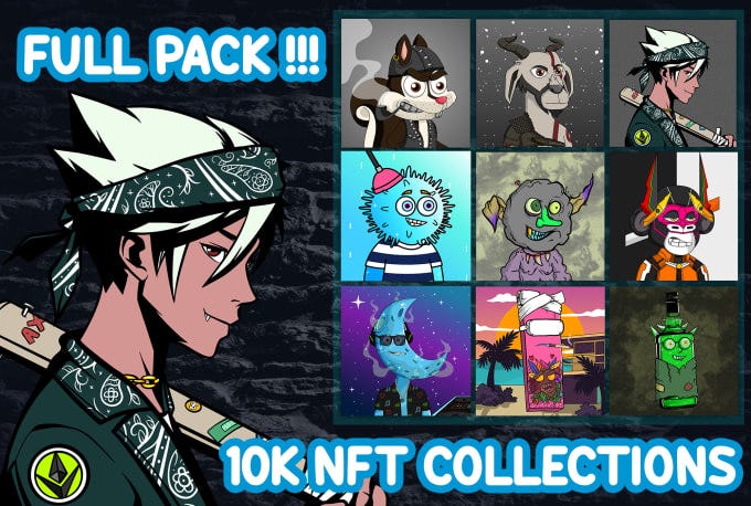 I will draw and generate 10,000 nft art collections with any style | by ...