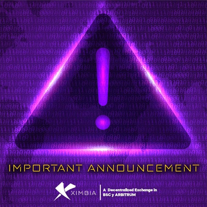 We have received reports of fake contracts! - Ximbia Dex - Medium