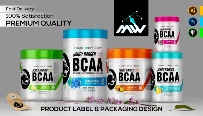 I will design a premium supplement product label packaging | by ...