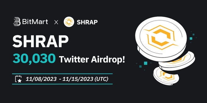 Bitmart event: 30,030 $SHRAP tokens Airdrop awaits | by Airdrop X | Nov, 2023 | Medium