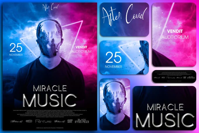 I will do professional quality music poster design, event and movie ...