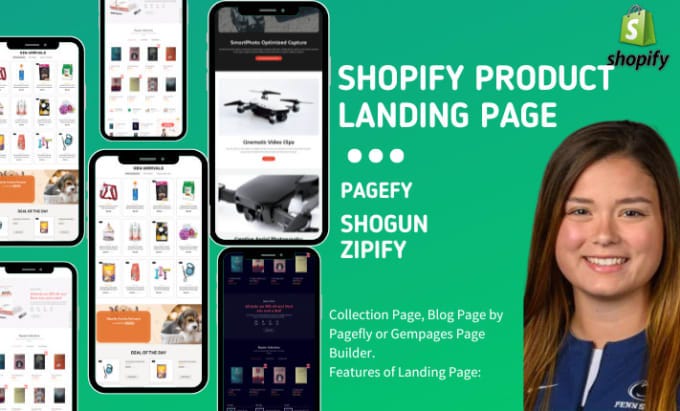 Shopifyproduct landing page design with replo, pagefly, gem pages or ...