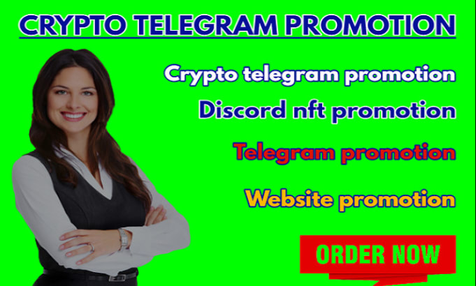 I will crypto telegram promotion, website promotion, telegram adder ...