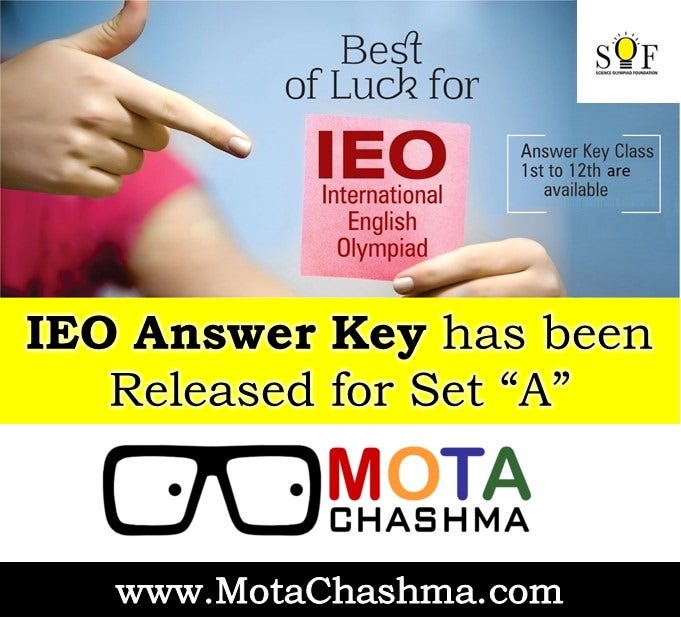 IEO Answer Key has been Released by SOF | by Naren Sharma | Medium