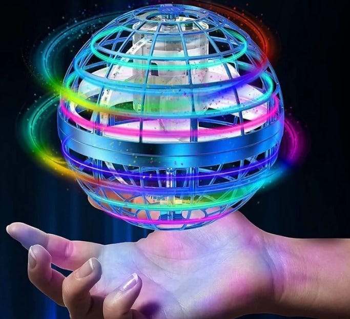 🛸 Flying Orb Ball — 360° Rotating Round Shape Flying Toy with LED ...