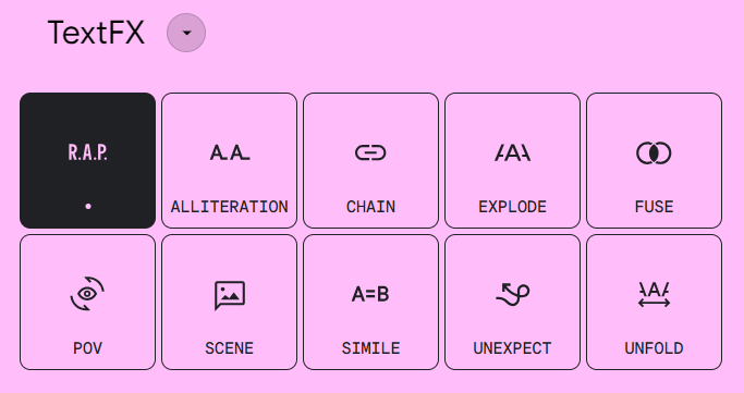 Inspired writing with TextFX. Powerful new tool from Google AI Labs ...