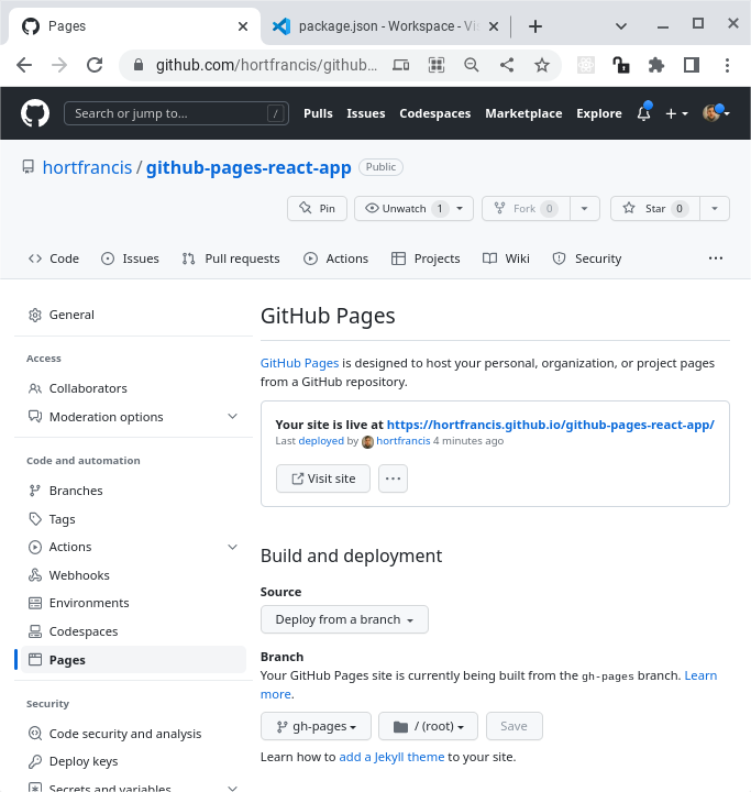 Publishing A React Front End Web Application Using Github Pages By Alex Hort Francis Medium