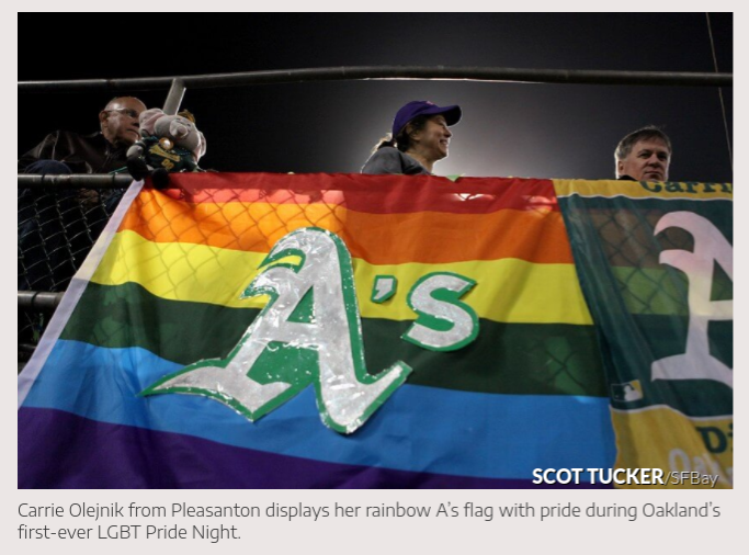 A’s honor equality on first LGBT Pride Night | by Cierra Webb | Medium