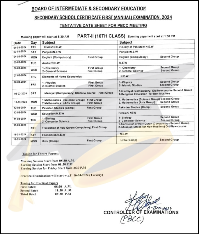 10th Cass Date Sheet 2024 Sukkur Board | by Kindlyinfo | Medium
